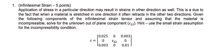 Solved 1. (Infinitesimal Strain 5 points) Application of | Chegg.com