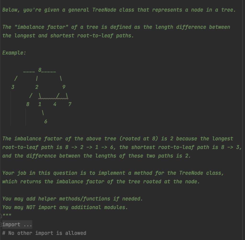 Solved Below, you're given a general TreeNode class that | Chegg.com