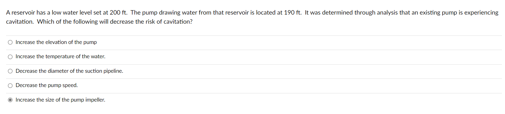 Solved A reservoir has a low water level set at 200 ft. The | Chegg.com