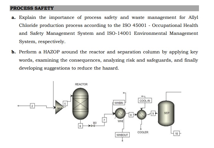 Solved PROCESS SAFETY a. Explain the importance of process | Chegg.com
