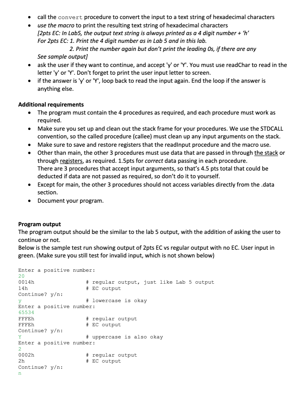 Solved 2. Write a readinput procedure that uses the stack | Chegg.com