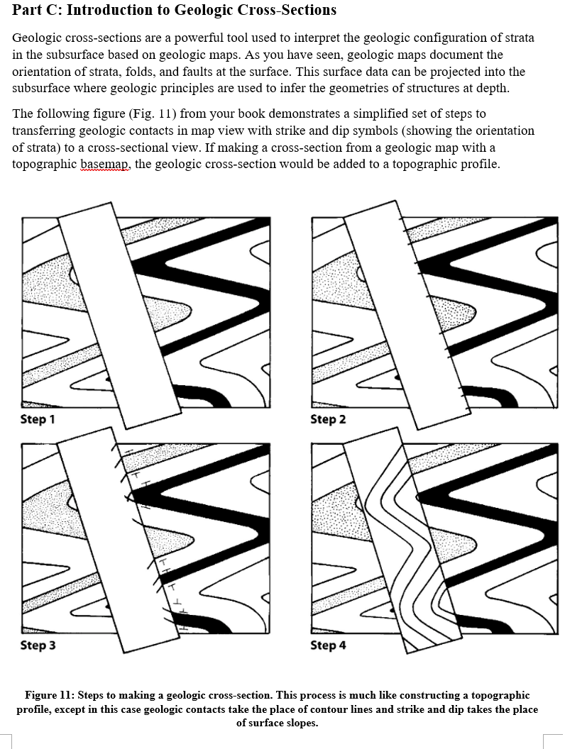Solved Part C: Introduction to Geologic Cross-Sections | Chegg.com