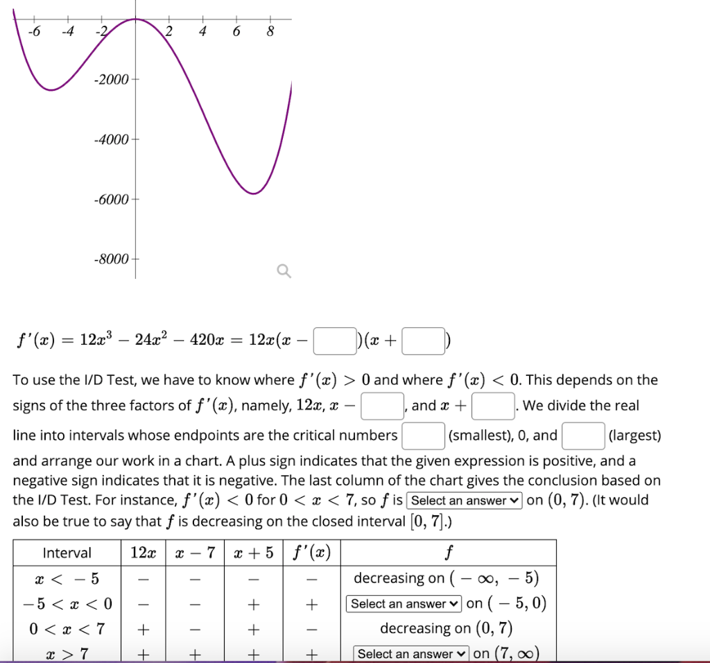 Solved find where the function f(x)=3x^4-8x^3-210x^2+9 is | Chegg.com