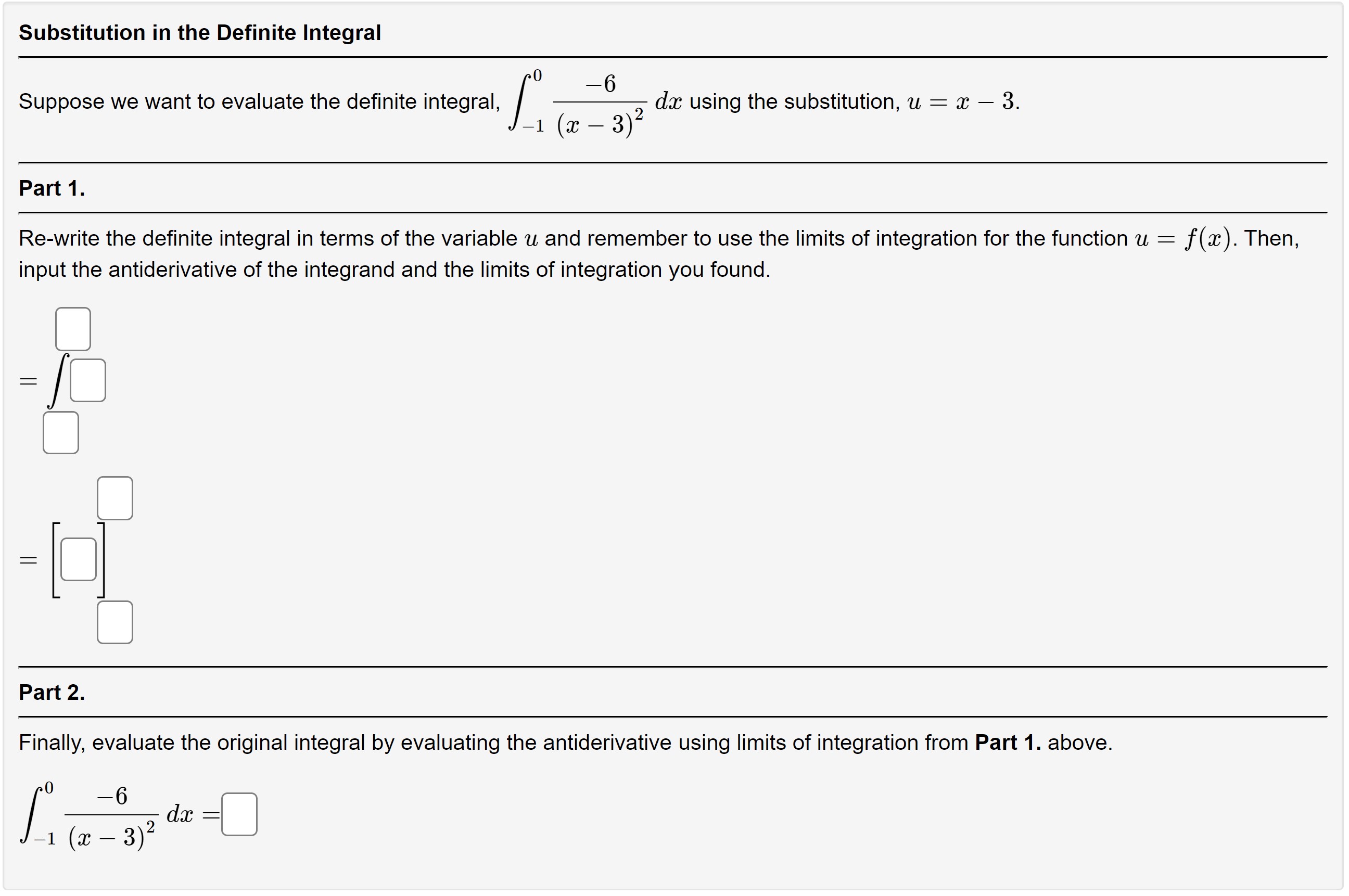 Solved Substitution in the Definite Integral Suppose we want | Chegg.com