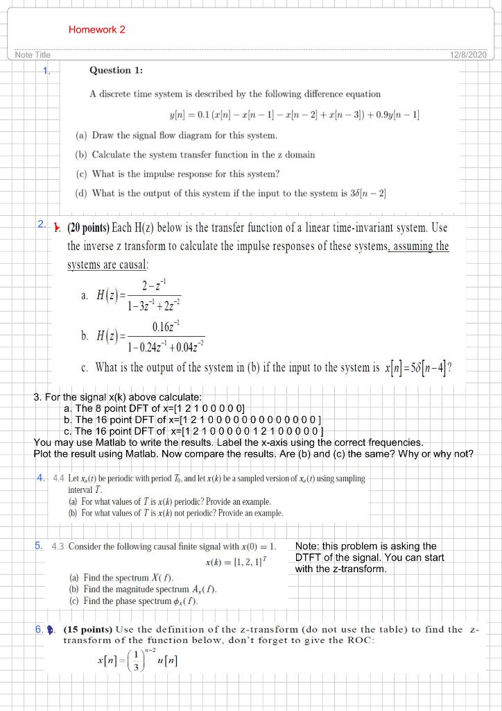 Solved Homework 2 Note Title 12/8/2020 1. Question 1: A | Chegg.com