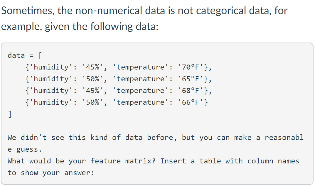 Solved Sometimes, the non-numerical data is not categorical | Chegg.com