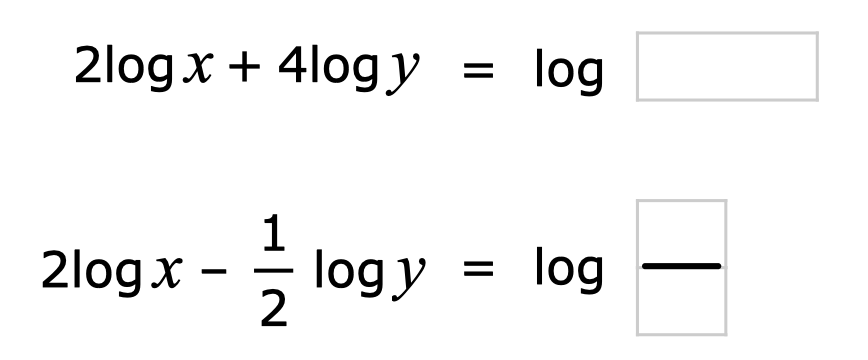 Solved 2log x + 4logy = log 2log x - 1 logy 2 log | Chegg.com