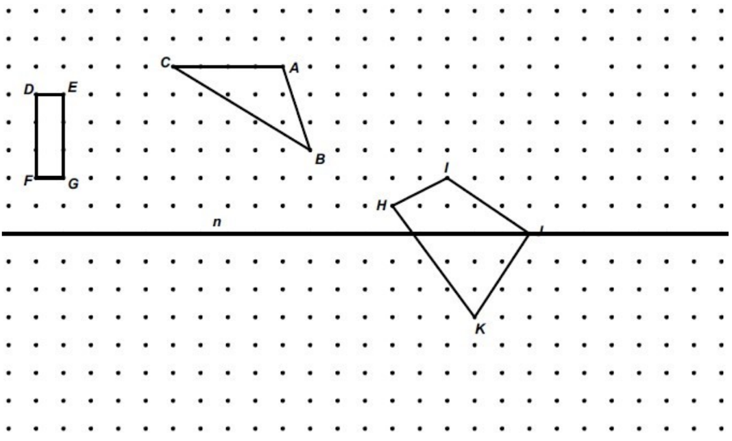 Solved On the square grid shown, use line n as the line of | Chegg.com