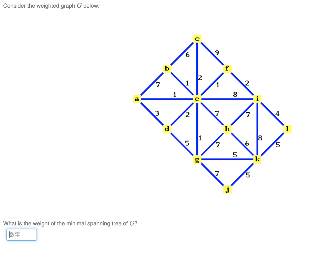 Solved Consider the weighted graph G below: 6 9 7 1 8 3 2 7 | Chegg.com