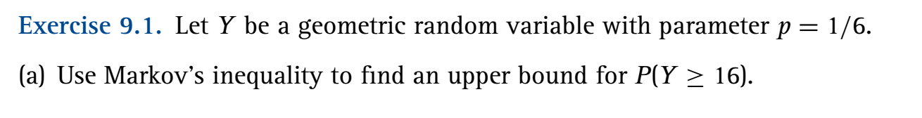 Solved Exercise 9.1. Let Y be a geometric random variable | Chegg.com