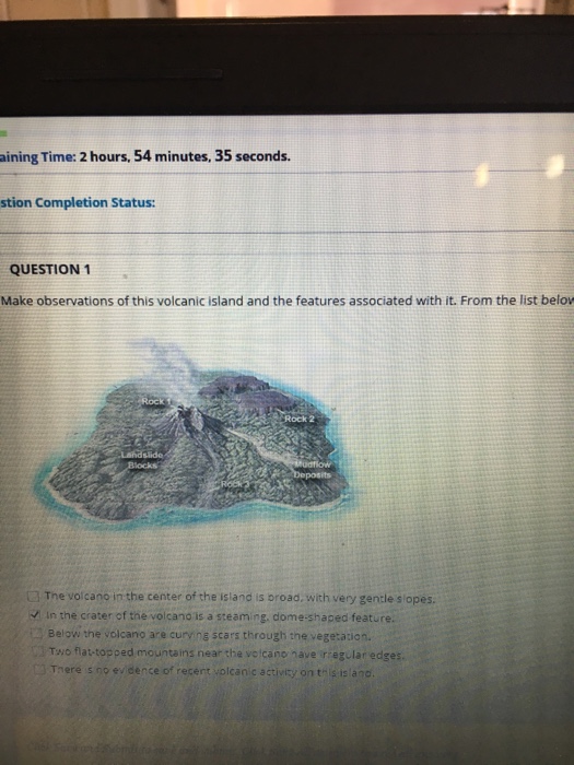 Solved Make observations of this volcanic island and the | Chegg.com