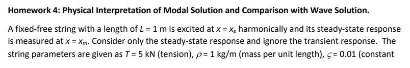 Solved Homework 4: Physical Interpretation of Modal Solution | Chegg.com