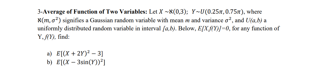 Solved 3-Average of Function of Two Variables: Let | Chegg.com