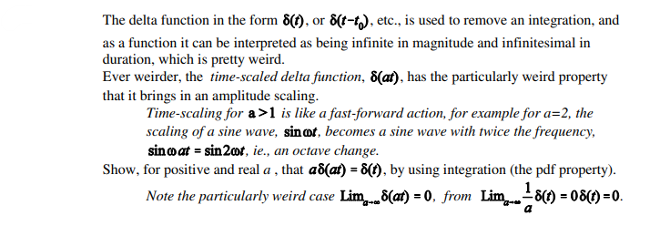 Solved The delta function in the form δ(t), or δ(t−t0), | Chegg.com