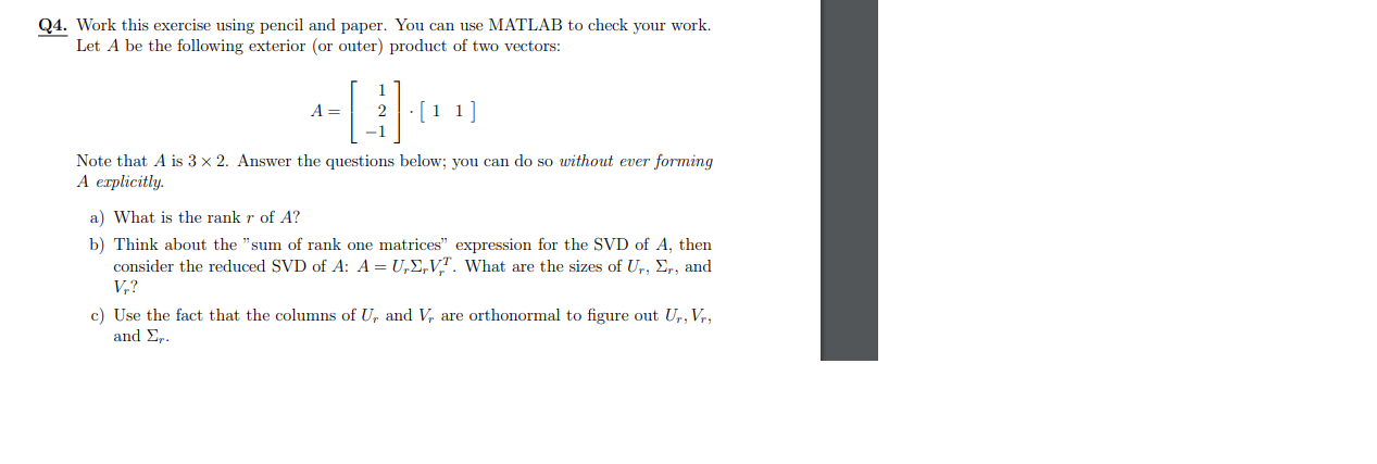 Q4. Work this exercise using pencil and paper. You | Chegg.com
