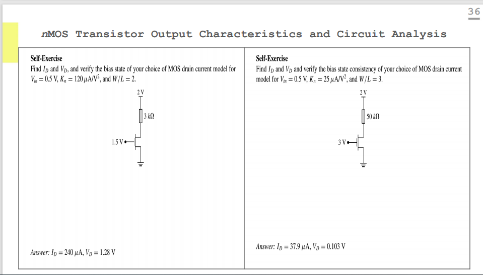Solved 36 nMOS Transistor Output Characteristics and Circuit | Chegg.com