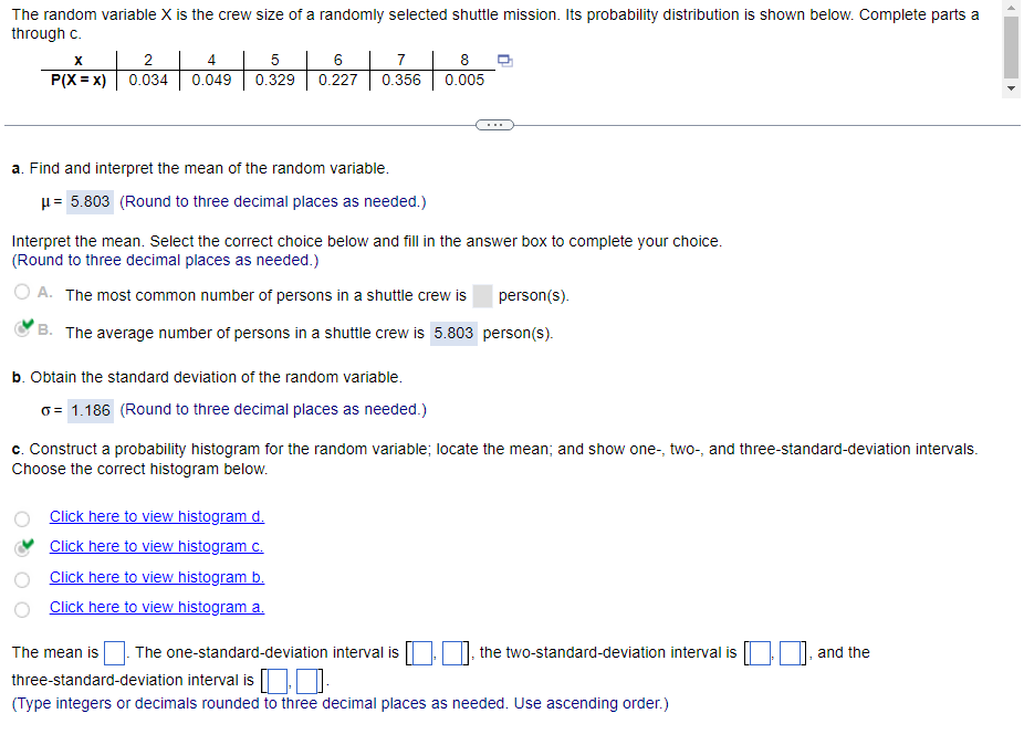 Solved The random variable X is the crew size of a randomly | Chegg.com