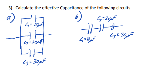 Solved 3) Calculate the effective Capacitance of the | Chegg.com