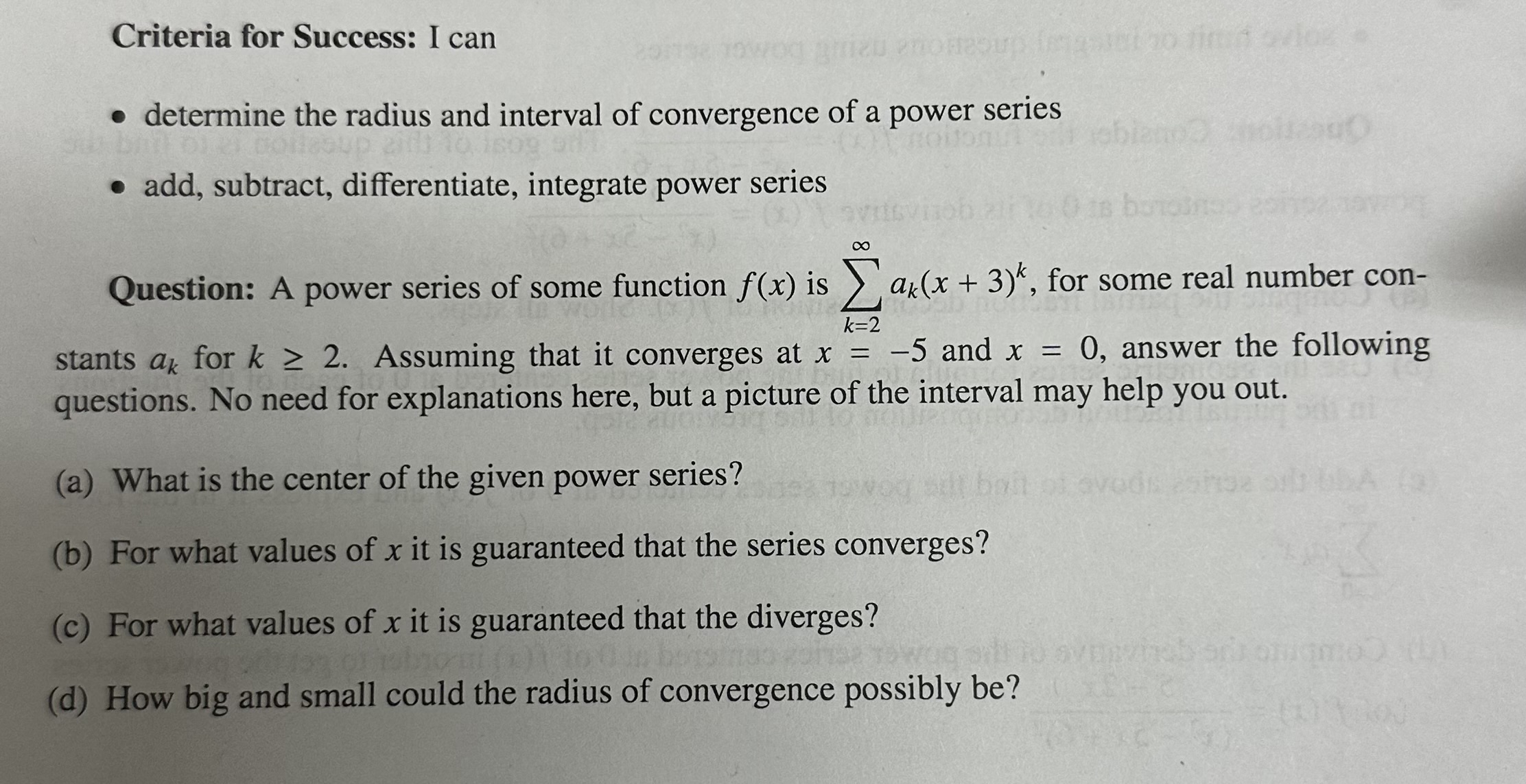 Solved Criteria for Success: I can - determine the radius | Chegg.com