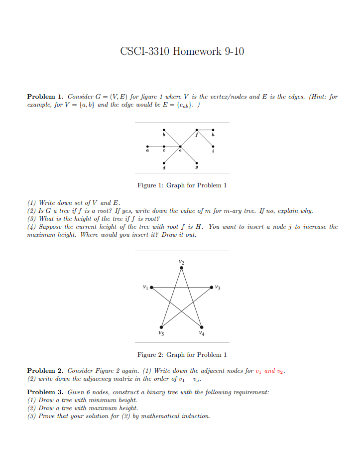 Solved CSCI-3310 ﻿Homework 9-10Problem 1. ﻿Consider \( | Chegg.com