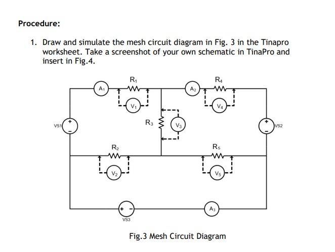 Solved 1. Draw and simulate the mesh circuit diagram in Fig. | Chegg.com
