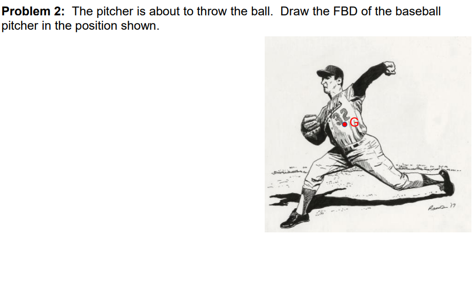 Solved Problem 2: The pitcher is about to throw the ball. | Chegg.com