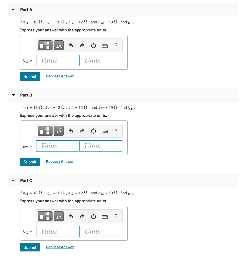 Solved Problem 183 Item 2 Calculate The Y Parameters For 