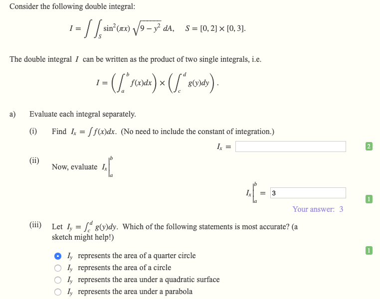 Solved Consider the following double integral The double | Chegg.com