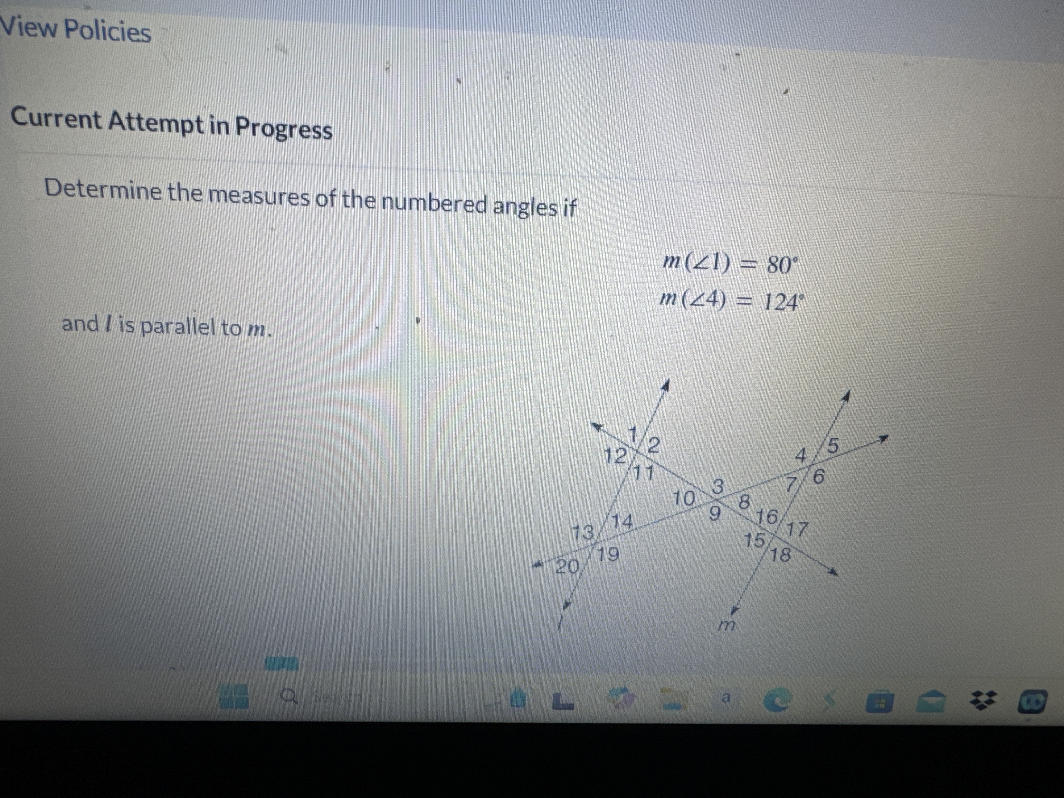 Solved determine the measures of ﻿the ﻿numbered angles | Chegg.com