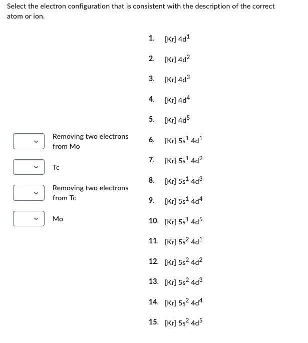 Solved Select the electron configuration that is consistent | Chegg.com