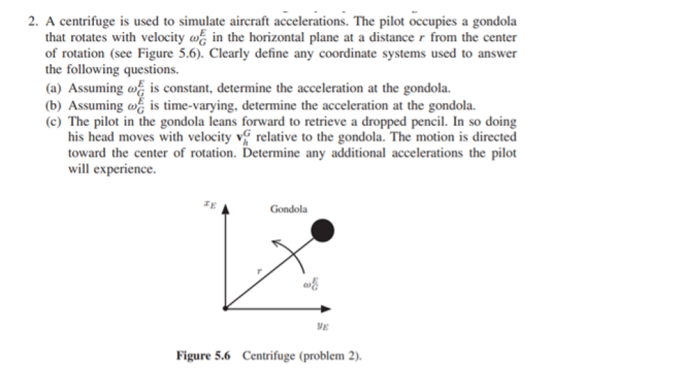 Solved 2. A centrifuge is used to simulate aircraft | Chegg.com