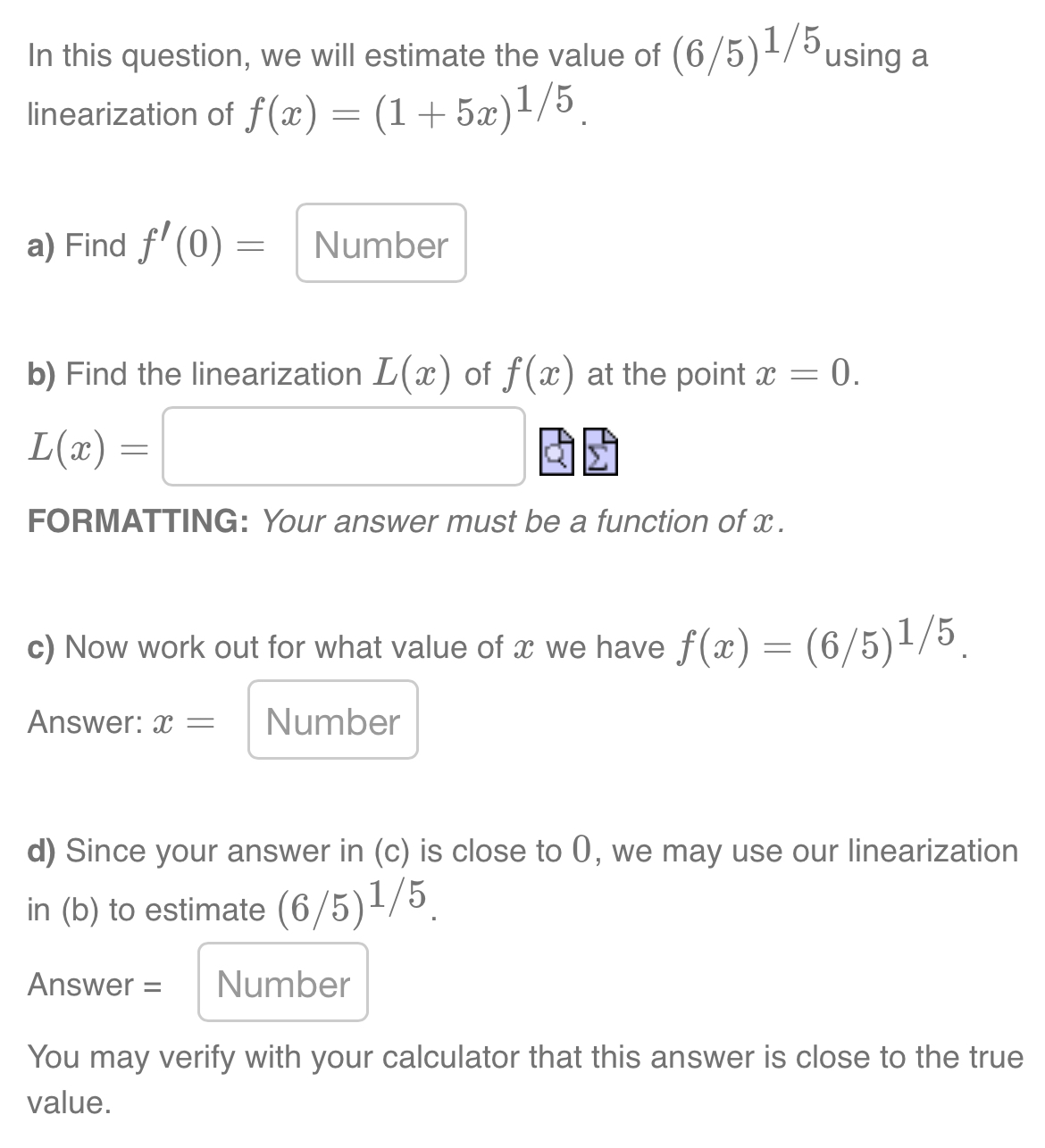 Solved In this question, we will estimate the value of | Chegg.com