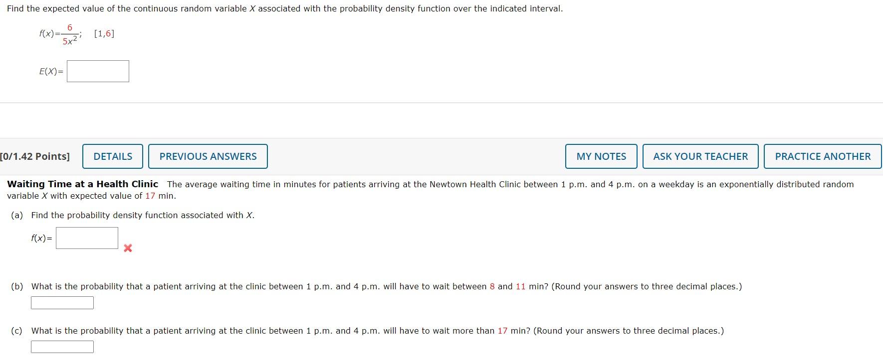 Solved Find the expected value of the continuous random | Chegg.com