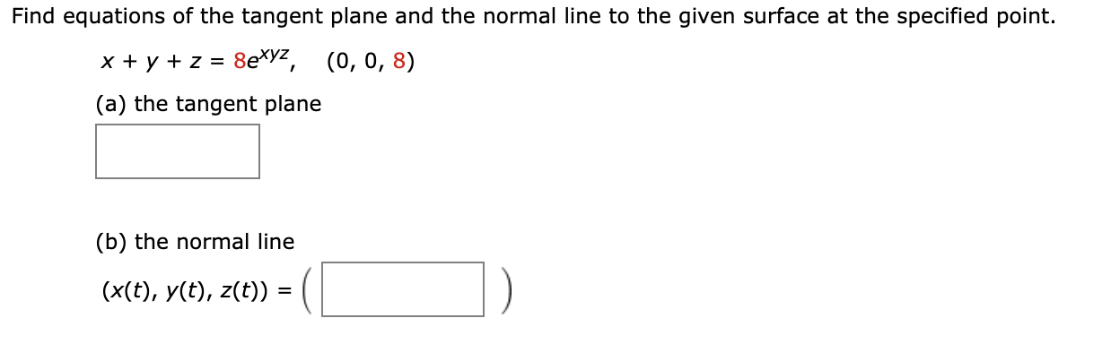 Solved Find equations of the tangent plane and the normal | Chegg.com
