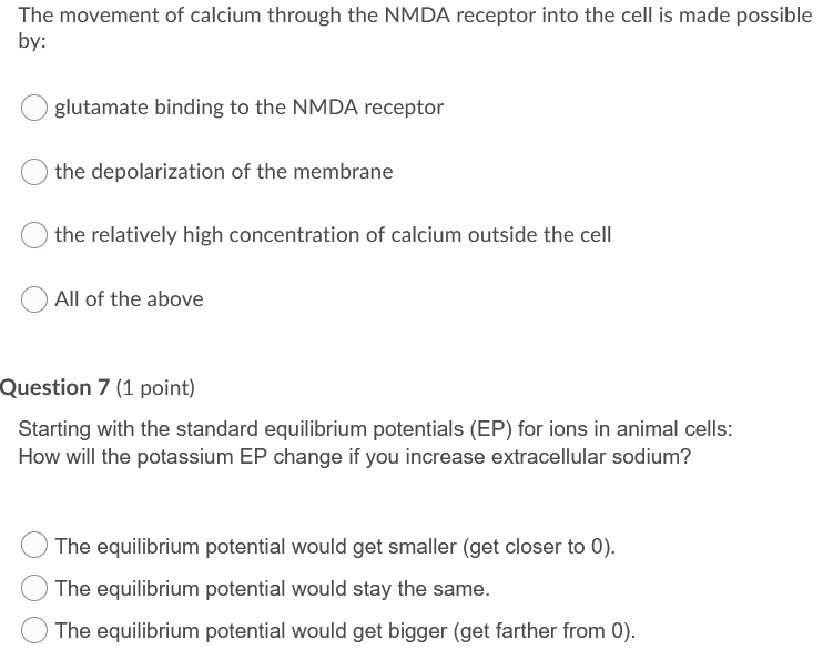 Solved The movement of calcium through the NMDA receptor | Chegg.com