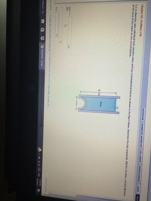 Solved A 3-m-diameter open cylindrical tank contains water | Chegg.com