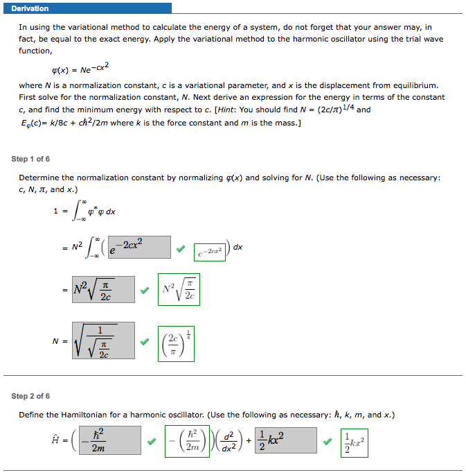 Solved Derivation In using the variational method to | Chegg.com