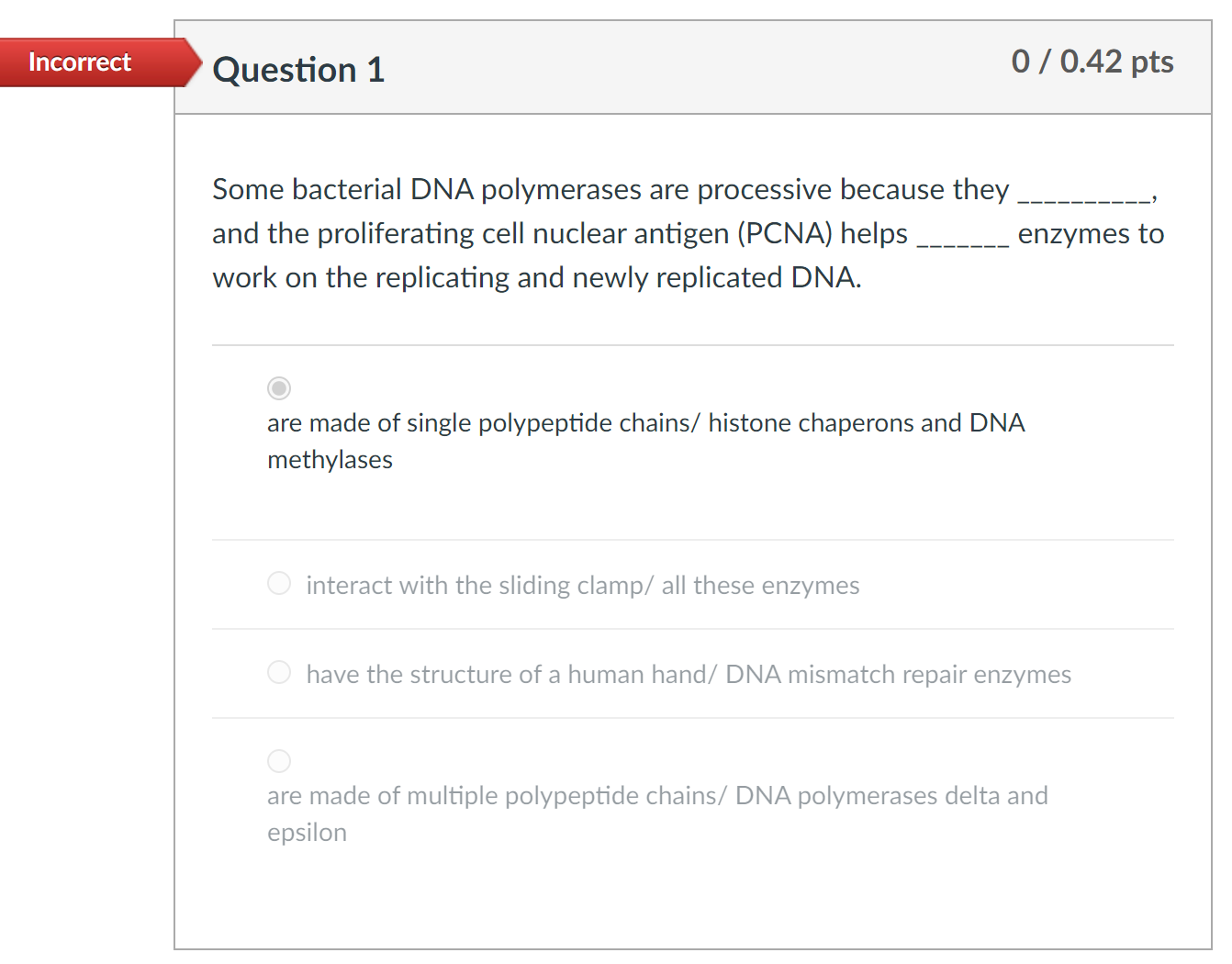 Solved Some bacterial DNA polymerases are processive because | Chegg.com