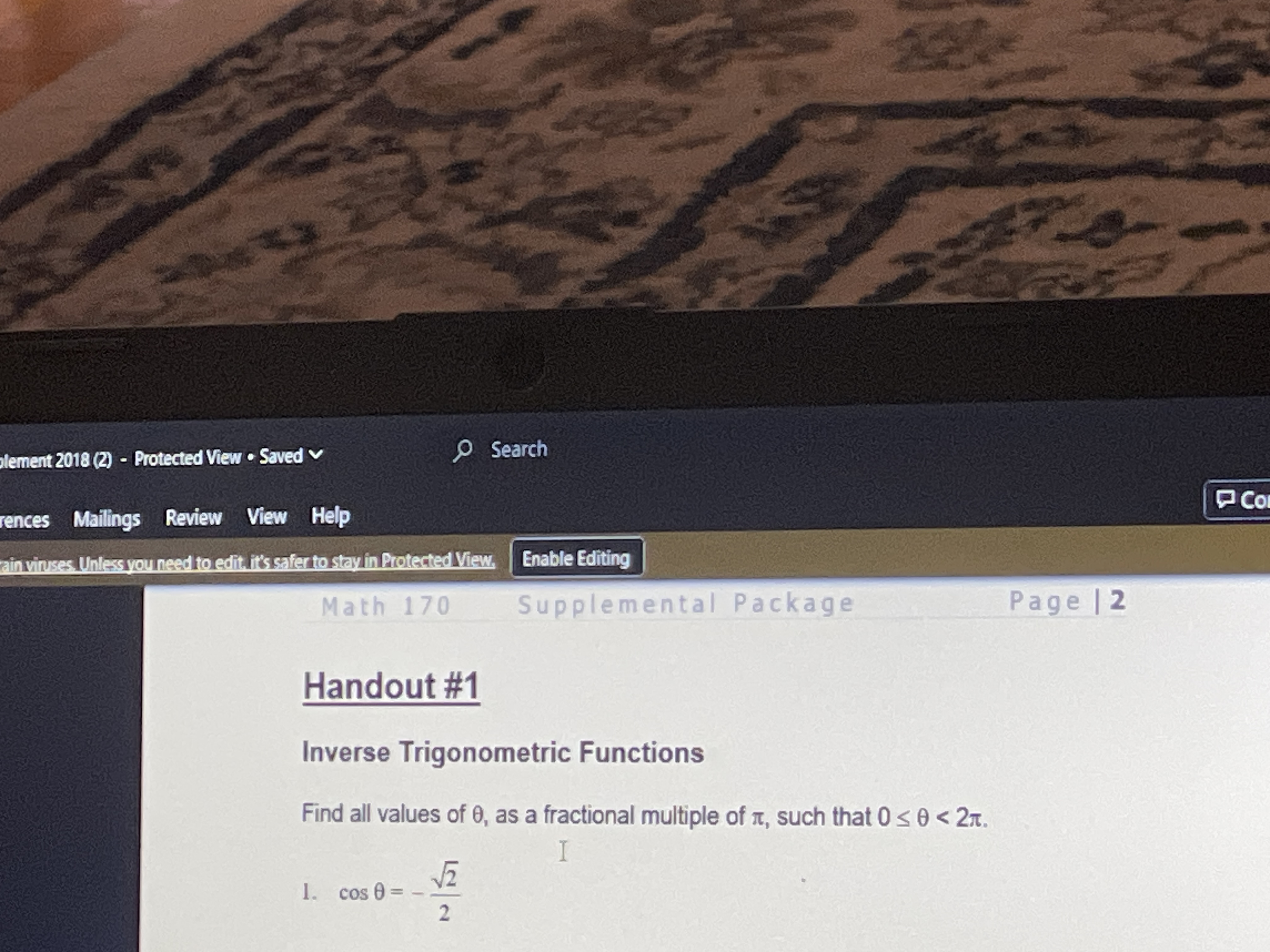 Solved Handout #1Inverse Trigonometric FunctionsFind all | Chegg.com