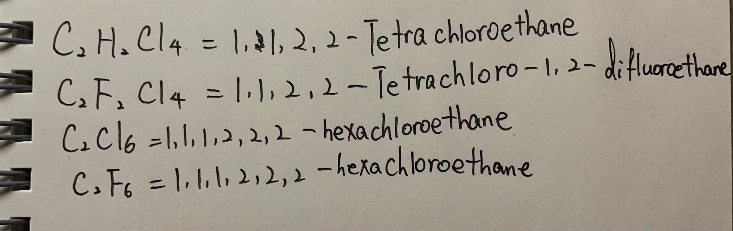 Solved 8. Using the naming convention for CFCs, deduce the | Chegg.com
