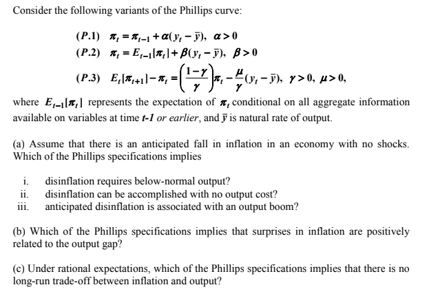 Solved Consider the following variants of the Phillips | Chegg.com