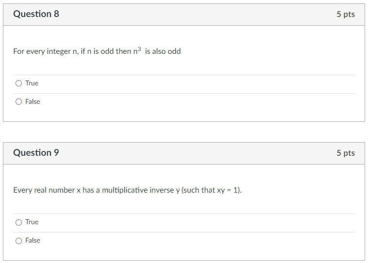 Solved Question 8 5 pts For every integer n, if n is odd | Chegg.com