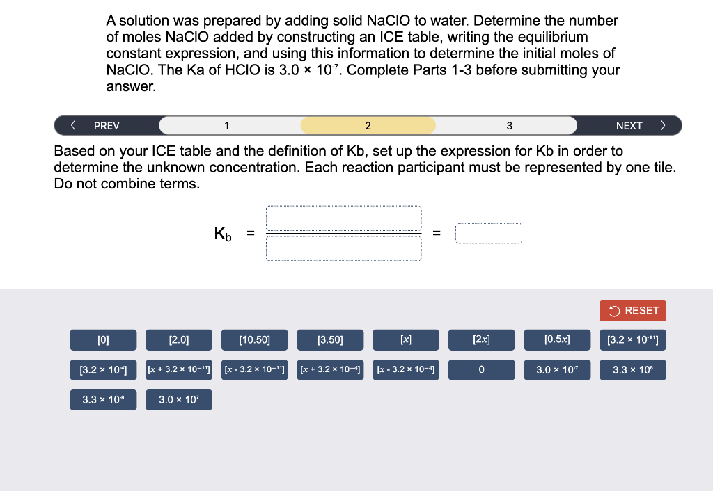 Solved A solution was prepared by adding solid NaClO to | Chegg.com