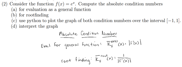 Solved (2) Consider the function f(x)=ex. Compute the | Chegg.com