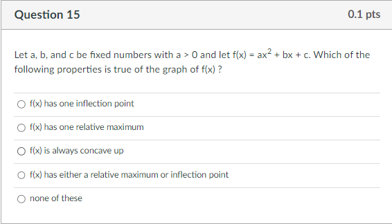 Solved Let a,b, and c be fixed numbers with a>0 and let | Chegg.com