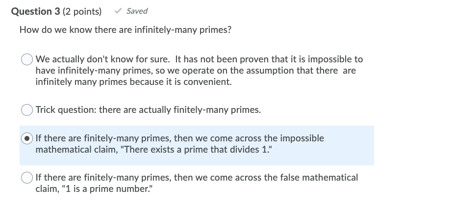 Solved Question 3 (2 points) Saved How do we know there are | Chegg.com