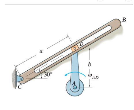 Solved Determine the angular velocity of member CB at | Chegg.com