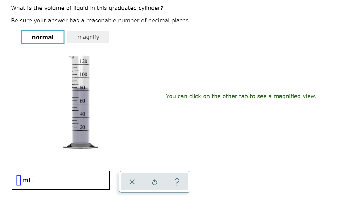 Solved What is the volume of liquid in this graduated | Chegg.com