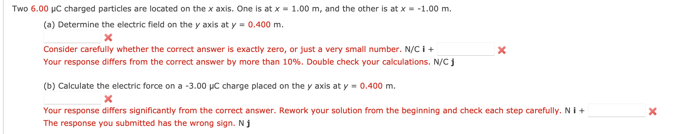 Solved Two 6.00μC charged particles are located on the x | Chegg.com