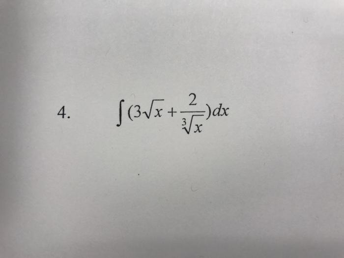 Solved Find the given integrals integral (3 Squareroot x + | Chegg.com